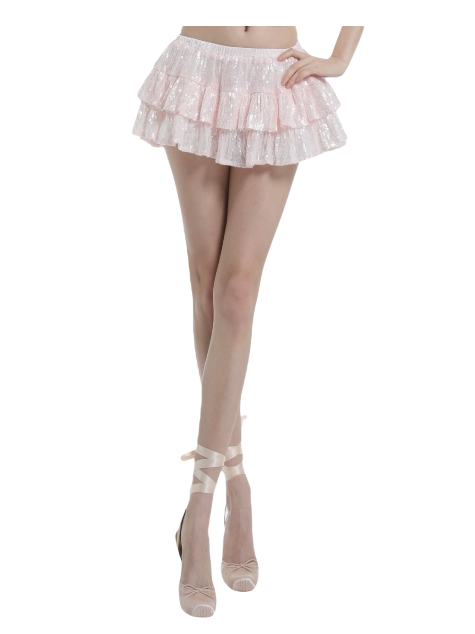 Rosette Fairy Dust Sequin Mini Skirt + Petticoat (Pink) – Angel Ruche