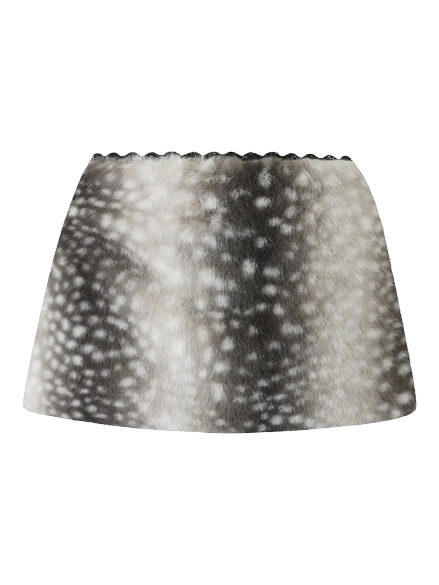 My True Form Fawn Mid-Rise Fur Lace Skirt (Black) – Angel Ruche